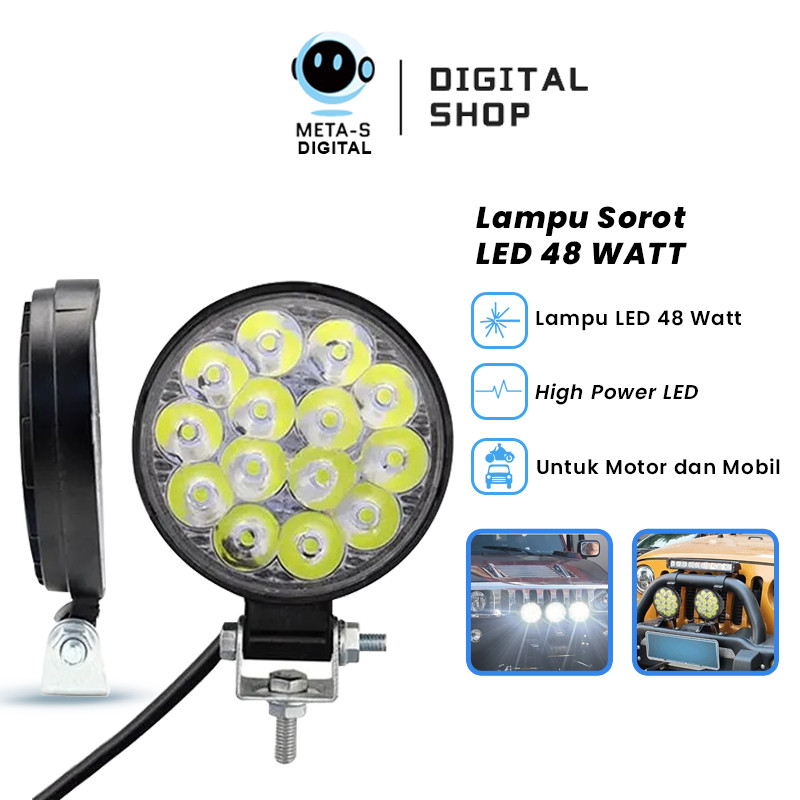 Jual Original Lampu LED Sorot Tembak Worklight Mobil Motor 48 Watt 16 ...