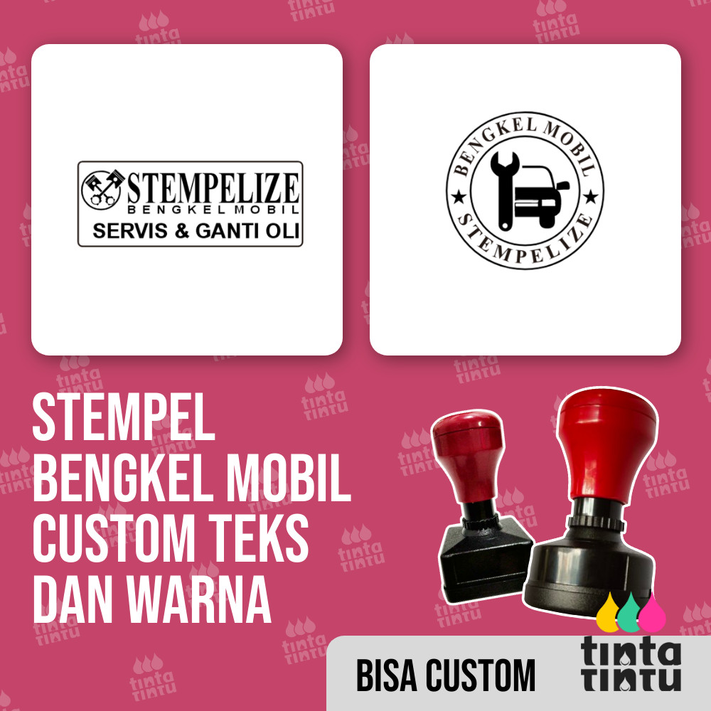 Jual Stempel Bengkel Mobil Custom Teks dan Warna | Shopee Indonesia