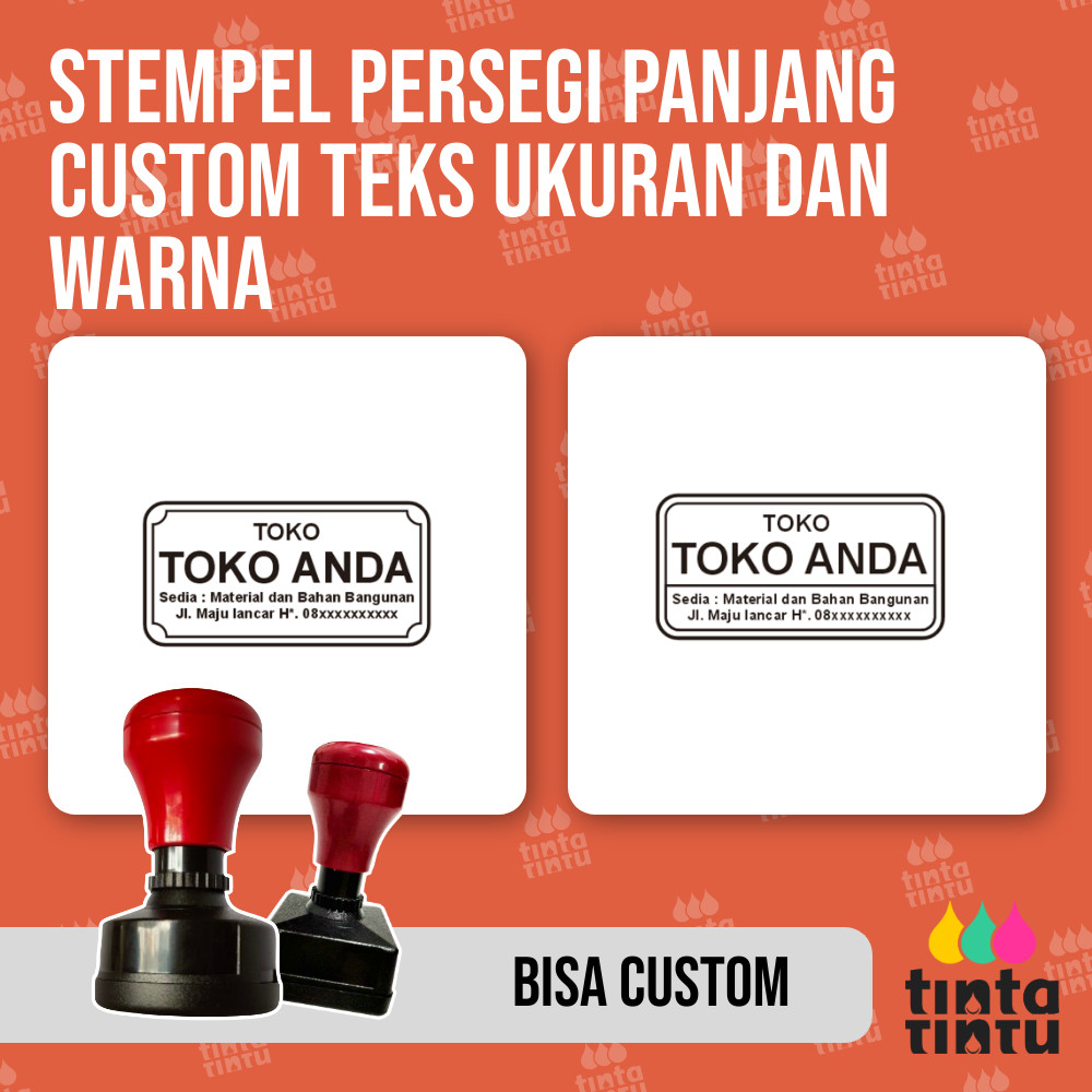 Jual Stempel Persegi Panjang Custom Teks Ukuran dan Warna | Shopee ...