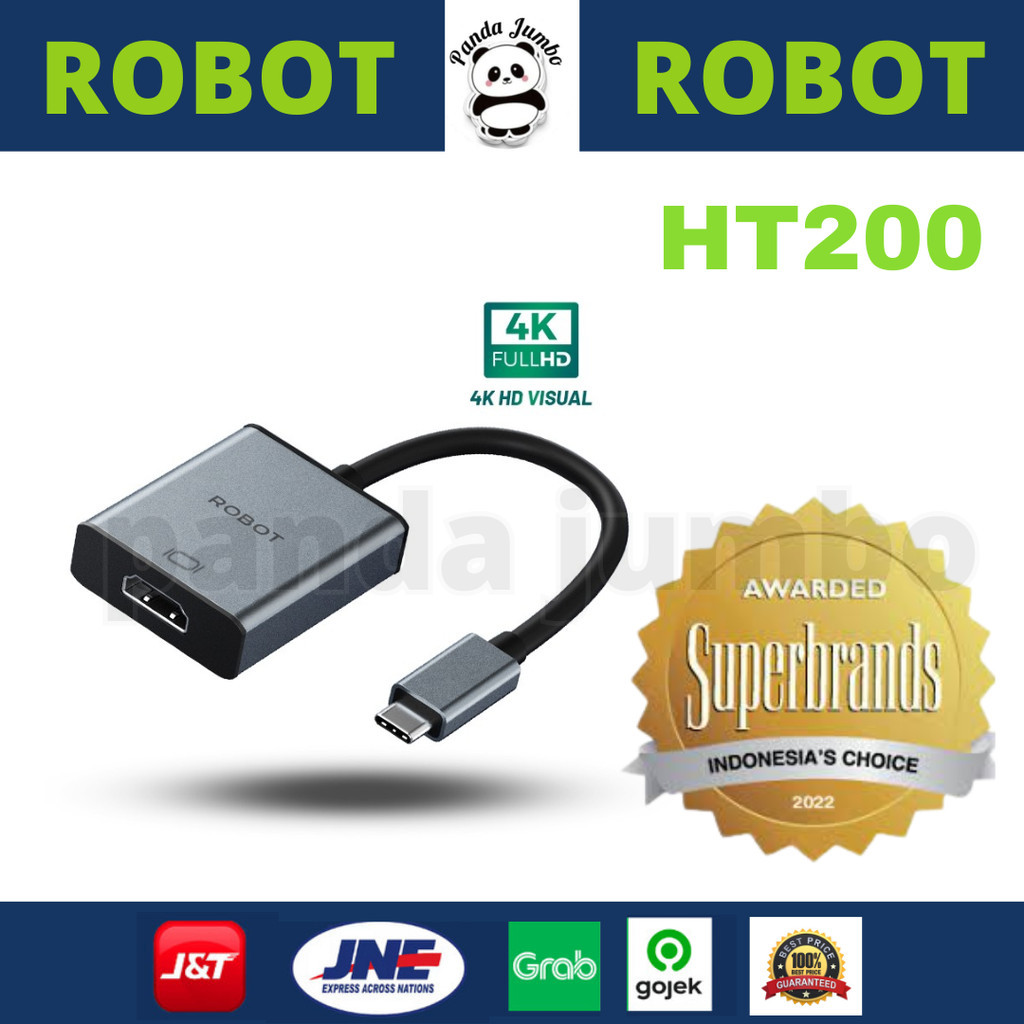 Jual ROBOT HT200 CONVERTER TYPE-C TO HDMI ADAPTER 4K (PJ) | Shopee Indonesia