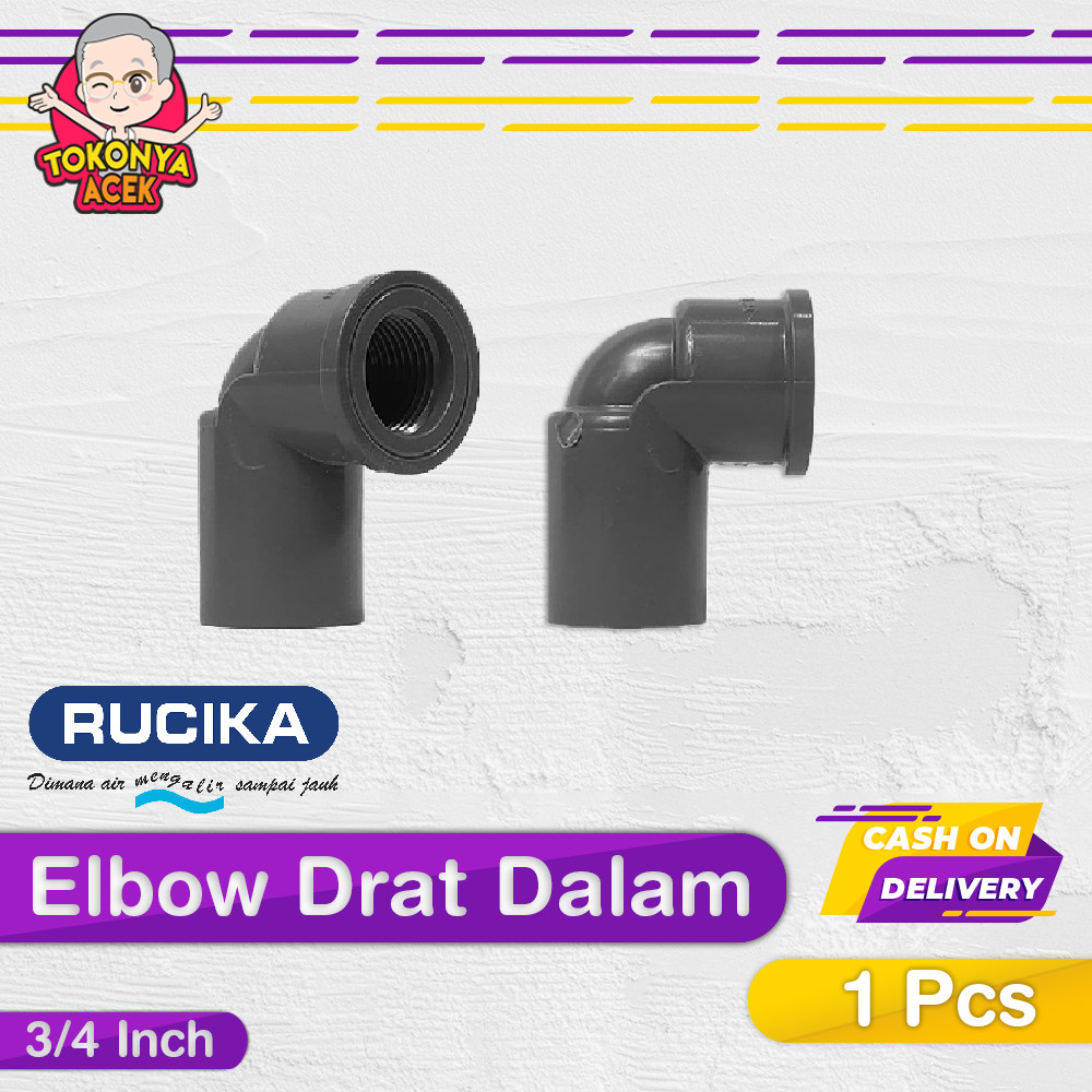 Jual KDD AW 3/4" FITTING PVC RUCIKA | KNEE / KNIE DRAT DALAM | FAUCET ELBOW | Shopee Indonesia