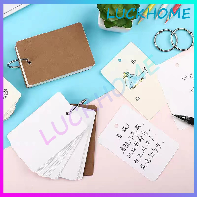 Jual Flash Card Papper Keychain Memo Note Notes Ring Kosong Kartu ...