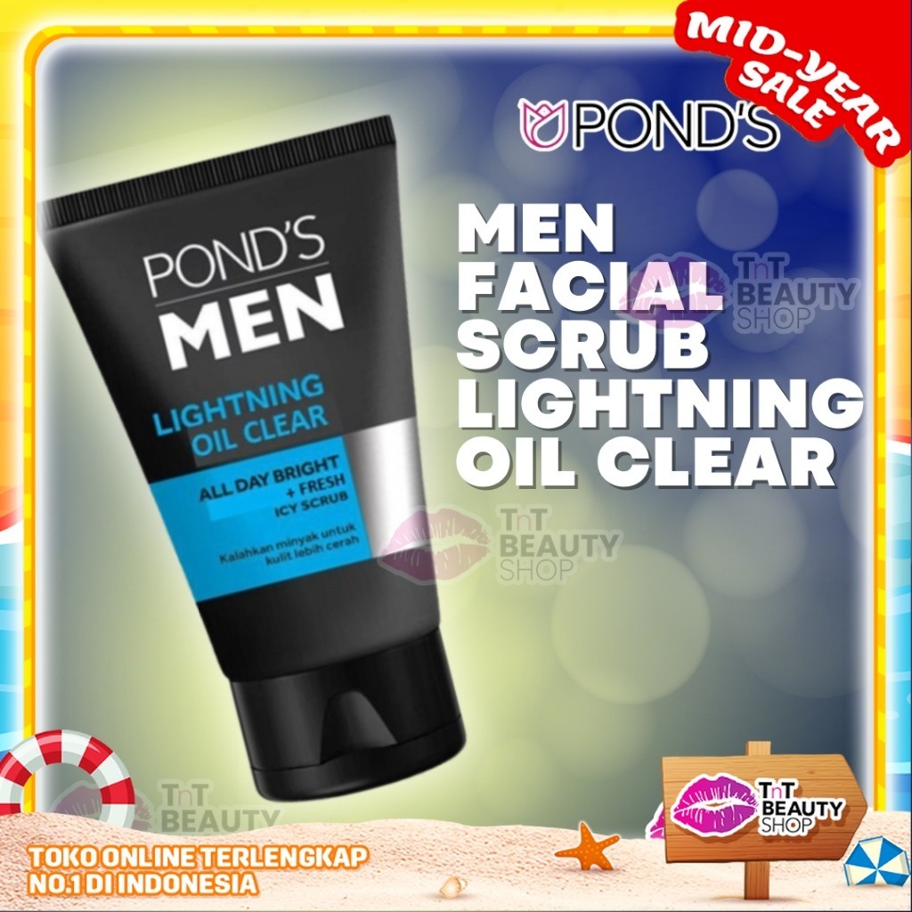 Jual Pond's Men Facial Scrub Lightning Oil Clear | Ponds Men Lightening ...