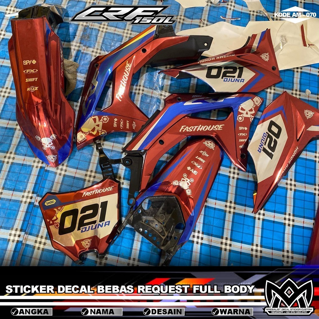 Jual (COD) Sticker Decal CRF 150 L Fullbody Crome Bebas Request Desain ...