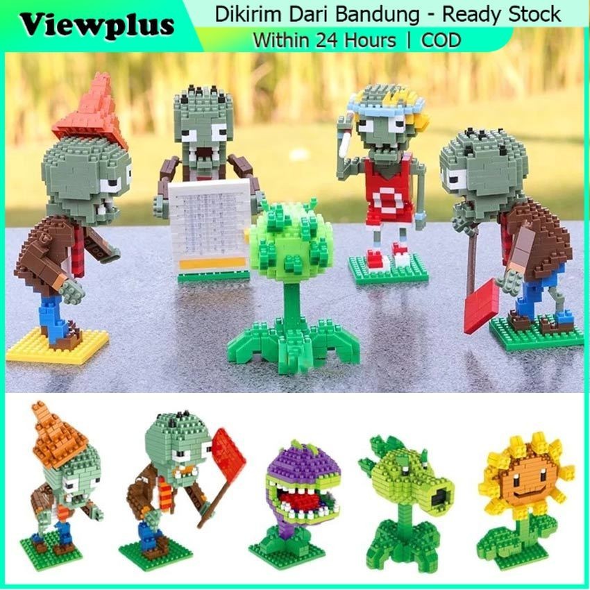 Jual Mainan Nano Block Plant VS Zombie Mini Nano Block Mainan Puzzle ...