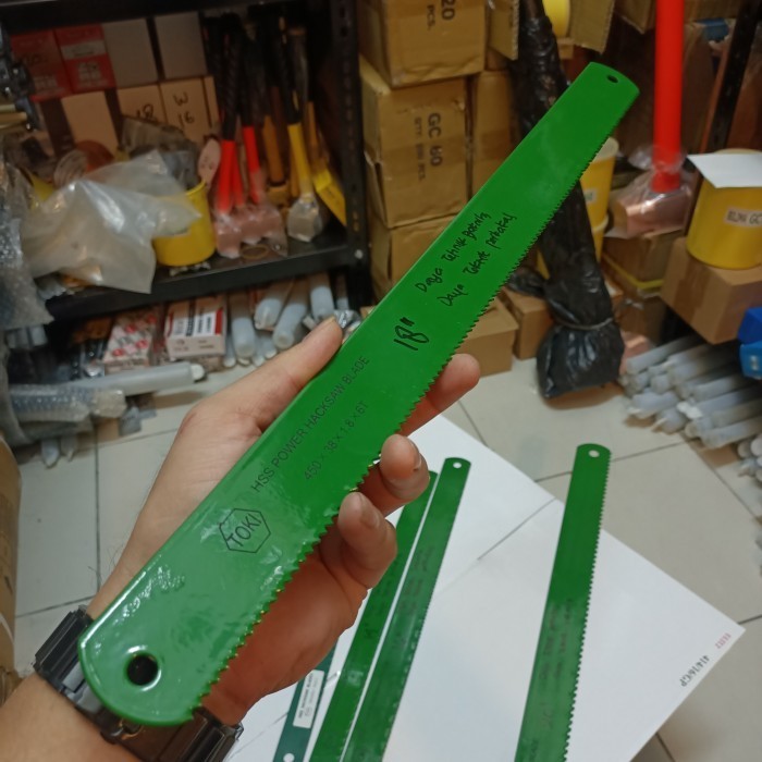 Jual mata hacksaw 18" 450x38x1.8x6T toki / mata gergaji besi toki 18 ...