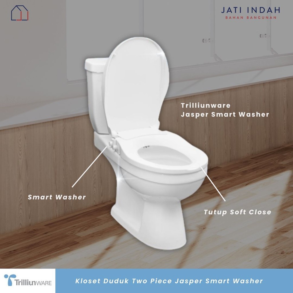 Jual Kloset Duduk Two Piece Trilliunware Jasper Smart Washer White ...