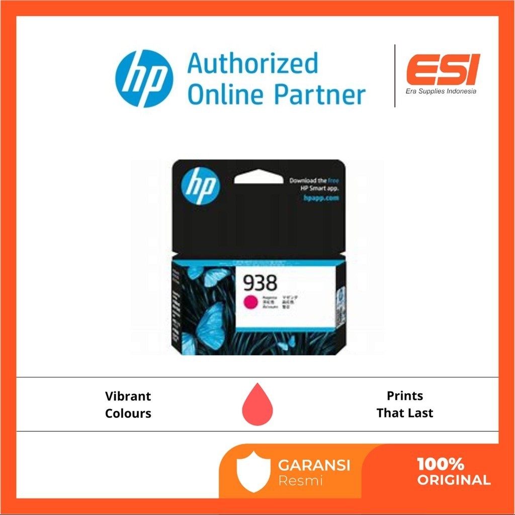 Jual Tinta HP 938 MAGENTA Original Ink Cartridge (HP4S6X6PA) | Shopee Indonesia