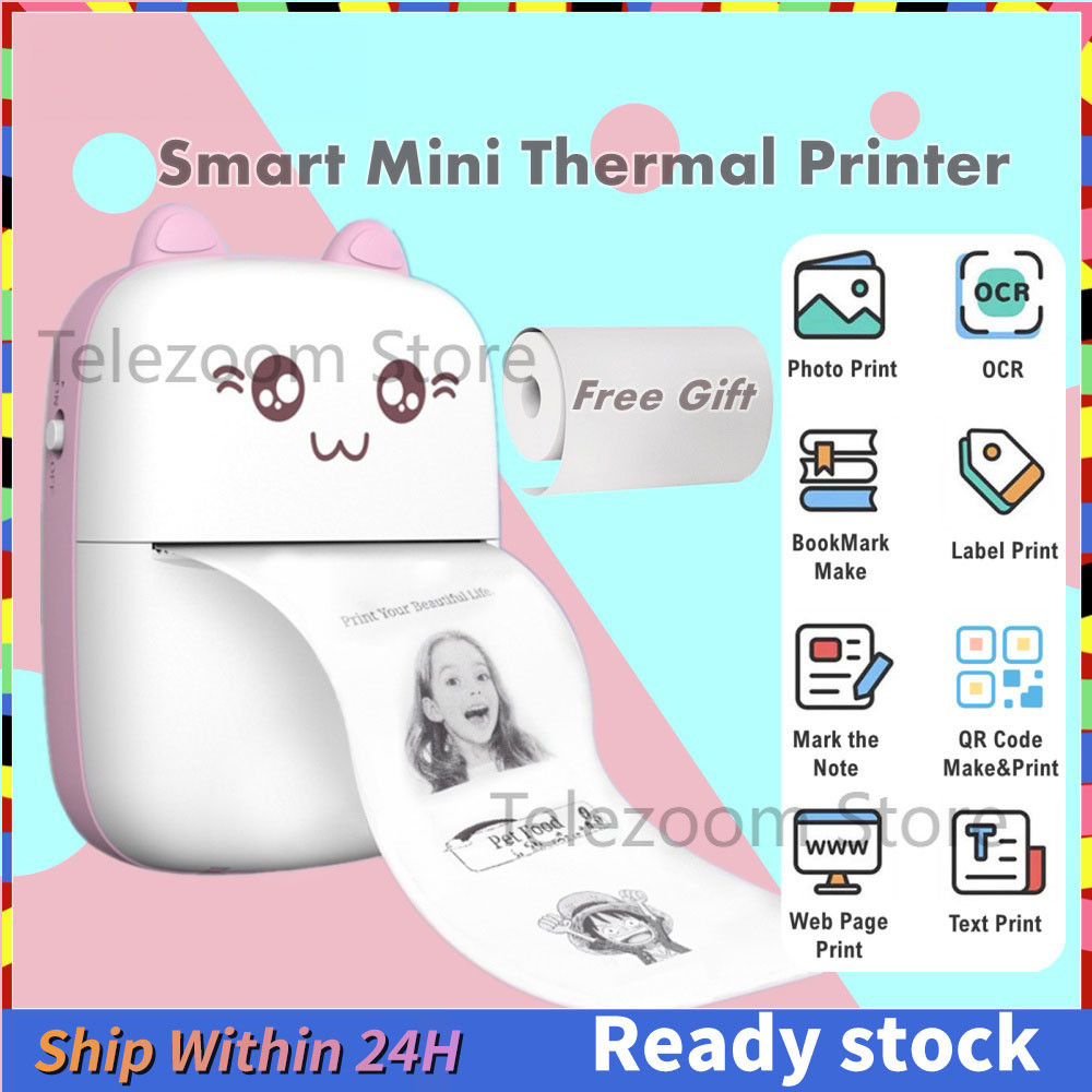Jual (Ready)Alat Printer Thermal Mini Portable Label Portable Tanpa ...