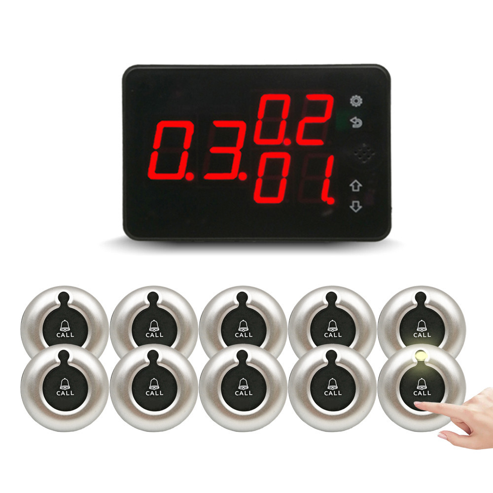 Jual Wireless Call Bell Number System Restaurant Waiter Pager Machine ...