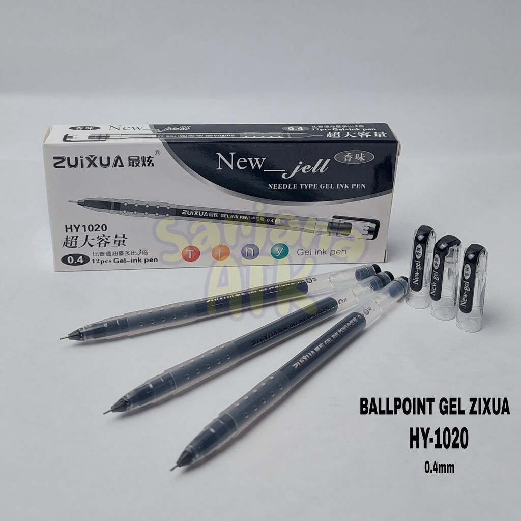 Jual (12Pcs) Bulpen Gel / Pen / Ballpoint Zuixua HY-1020 | Shopee Indonesia