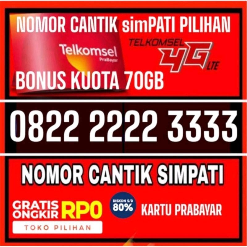 Jual kartu perdana nomor cantik telkomsel simpati ANGKAHOKKI bisa digunakan SELURUH wilayaya ...
