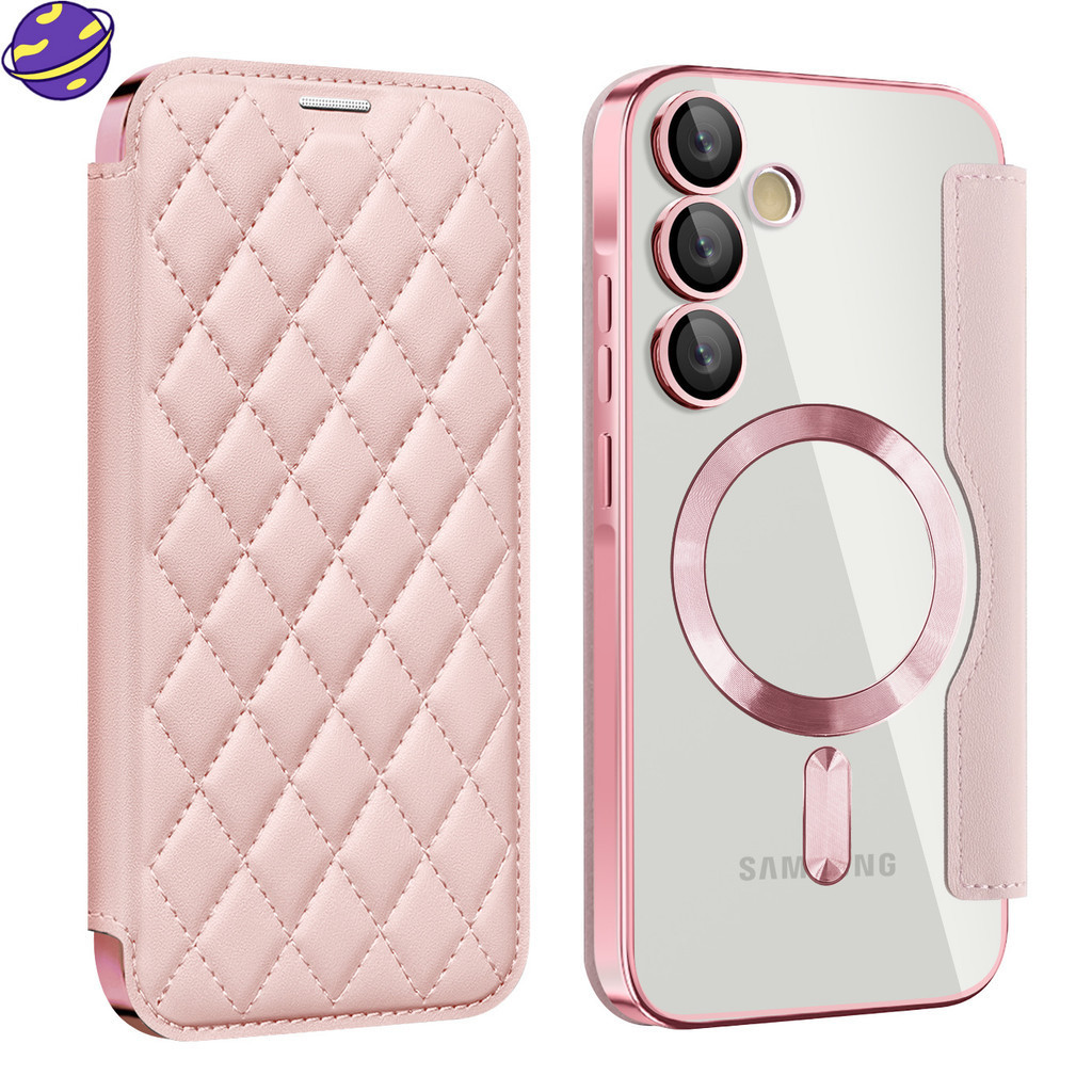 Jual Luxury Lingge Flip Leather Phone Case Suitable for Samsung Galaxy S25 S24 S23 FE S22 Ultra ...