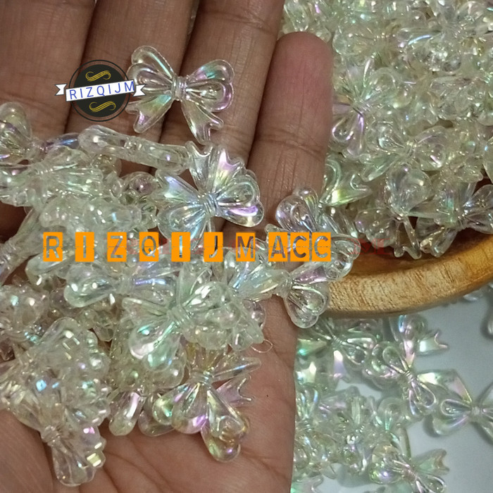 Jual Manik Pearl Bentuk Pita Mutiara Manik Pita Warna lvory - putih ...