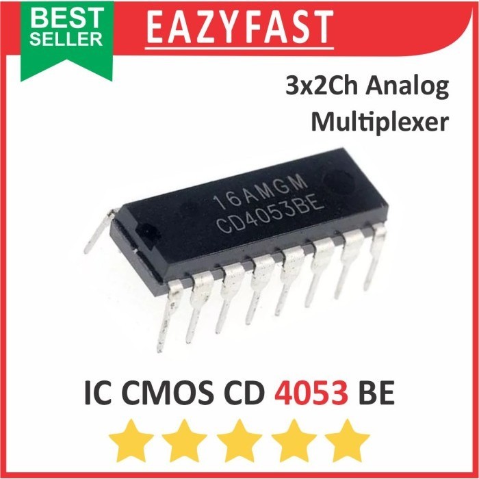 Jual IC CMOS CD 4053 BE DIP 3x 2 Ch Channel 2Ch Analog Multiplexer CD4053BE CD4053 4053BE CD HD ...