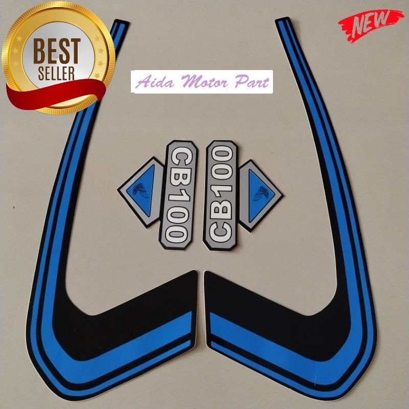 Jual Striping Stiker Polet List motor honda cb100 CB 100 gelatik jadul biru kualitas terbaik ...