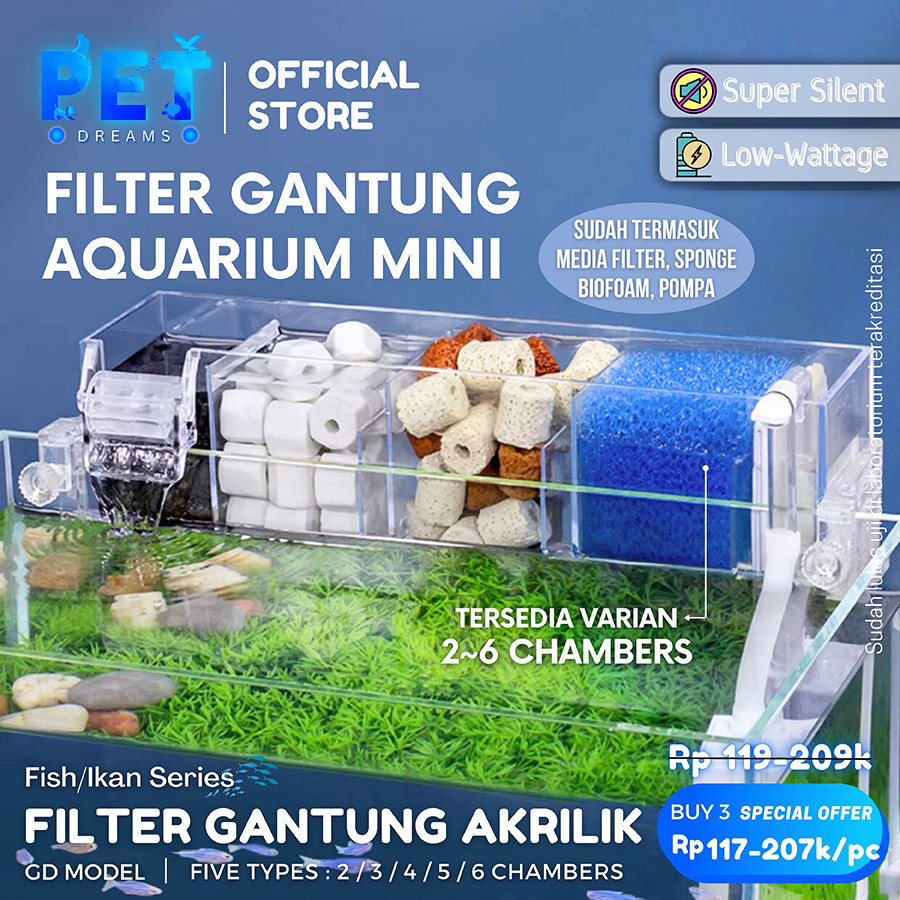 Jual Filter Air Hang On Gantung Akrilik Aquarium External Hanging ...