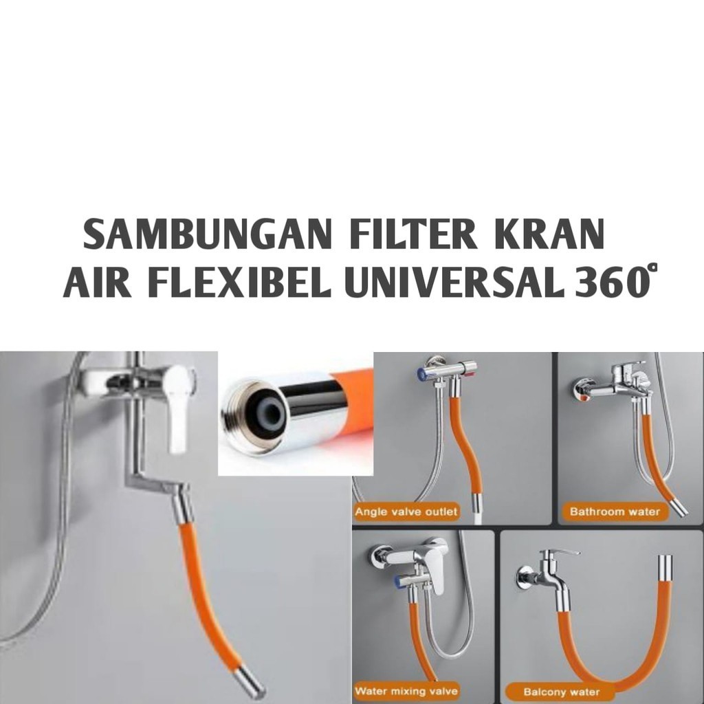Jual Sambungan Kran Keran Air Fleksibel 20cm 30cm 50cm Universal 360 ...