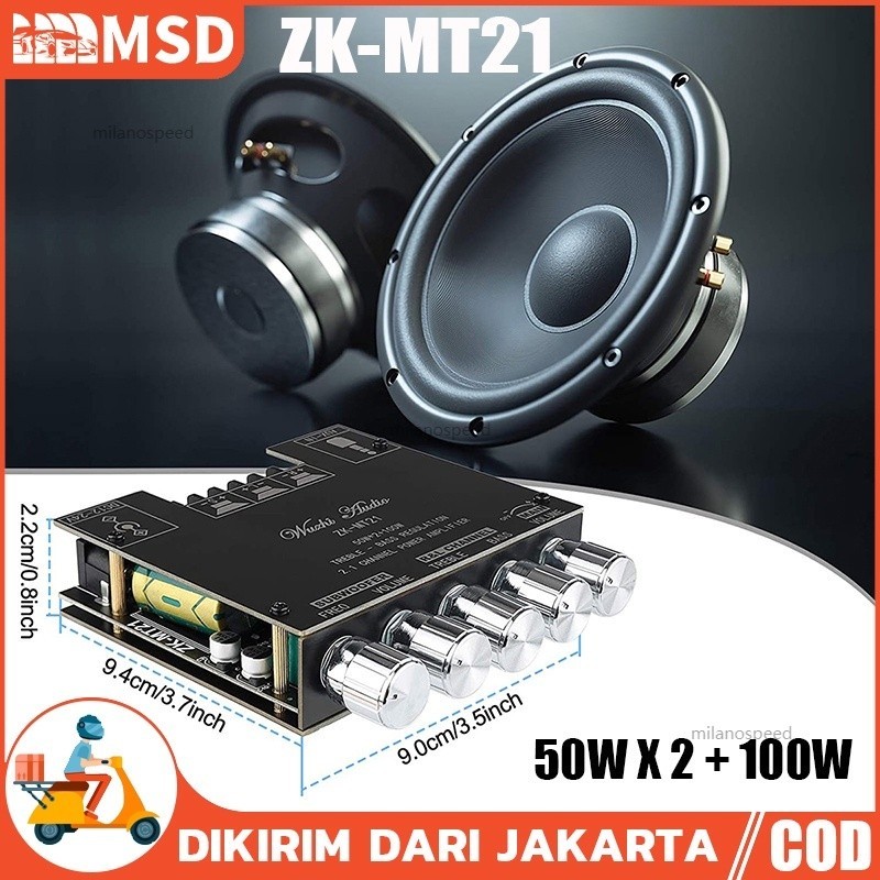 Jual 2.1CH 2x50W+100W ZK-MT21 Bluetooth 5.0 Amplifier Class D TPA3116 Subwoofer Digital Power ...