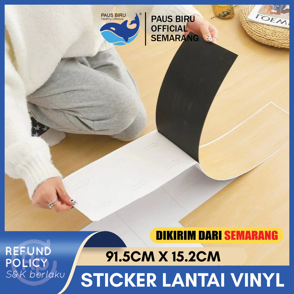 Jual Paus Biru - Vinyl Lantai Flooring Wallpaper Dinding Motif Kayu 91 ...