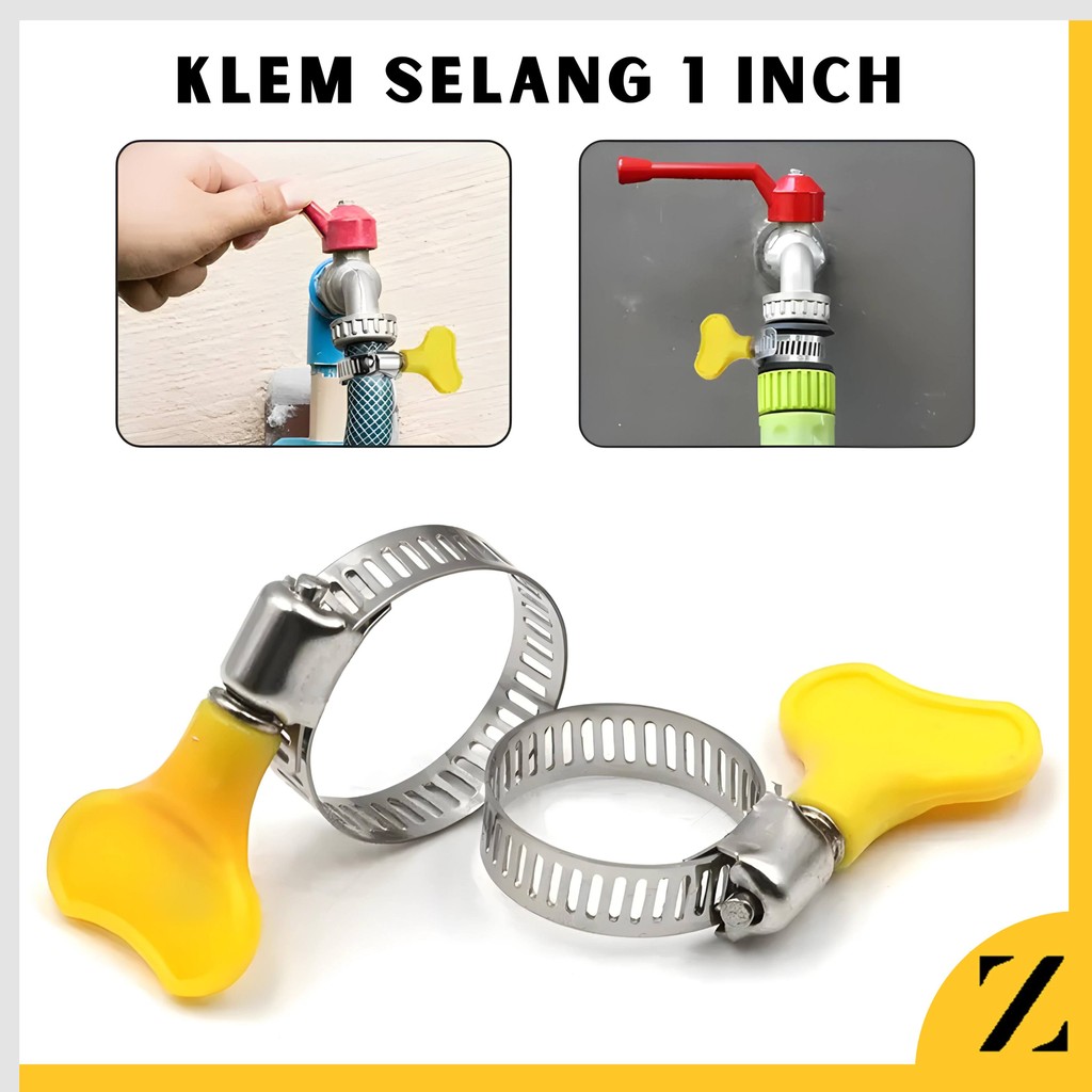 Jual Klem Kuping Selang Air Gas LPG 1" inch Handle Hose Clamp Klam ...