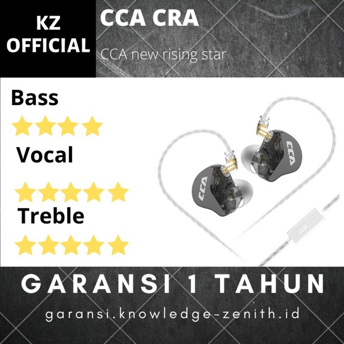 Jual CCA CRA Single Dynamic Driver Bass HiFi Earphone Headset with Mic ...