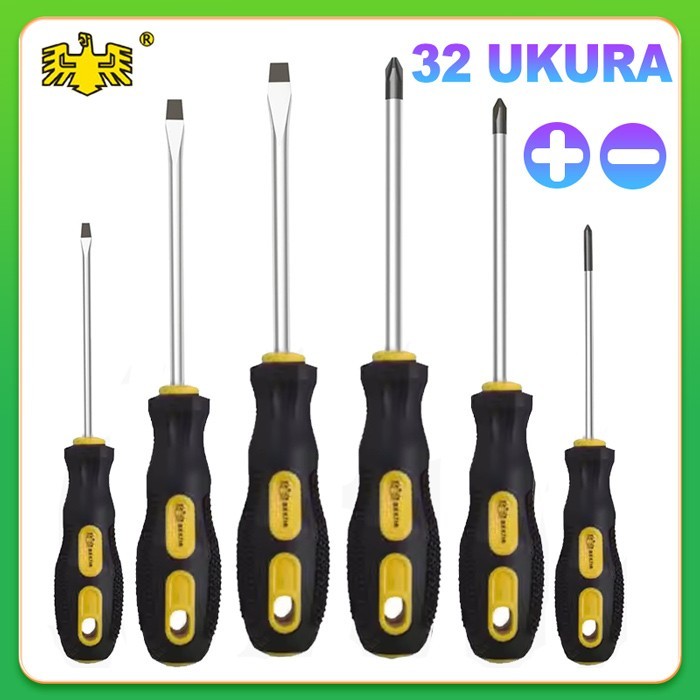 Jual Obeng Plusa Minus Set Magnet Tip Magnetic Slotted Screwdriver ...