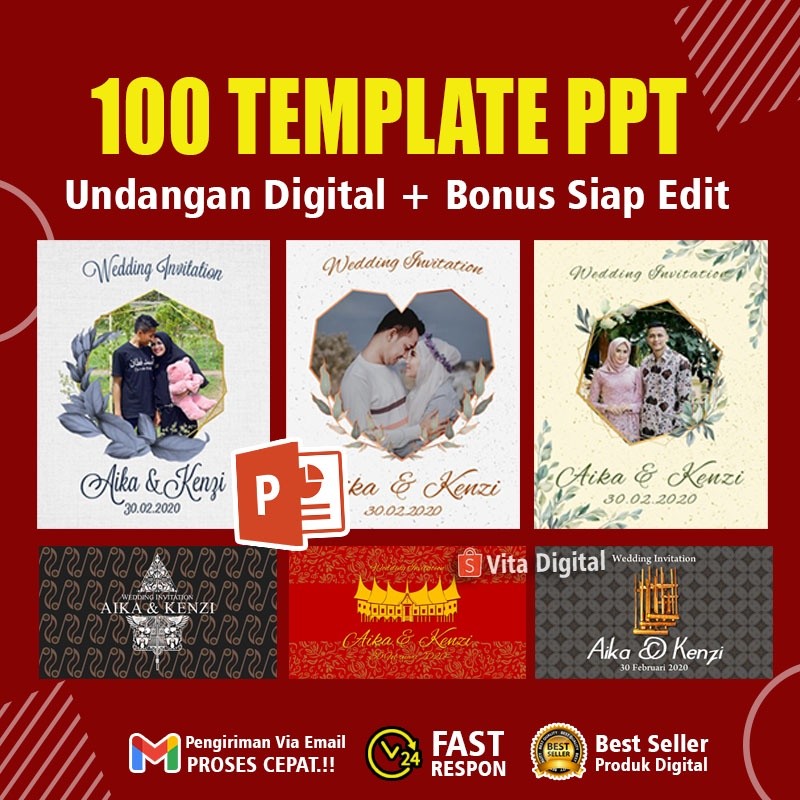 Jual 100 Undangan Digital PPT Template Full Version - Jidan Shoppu ...