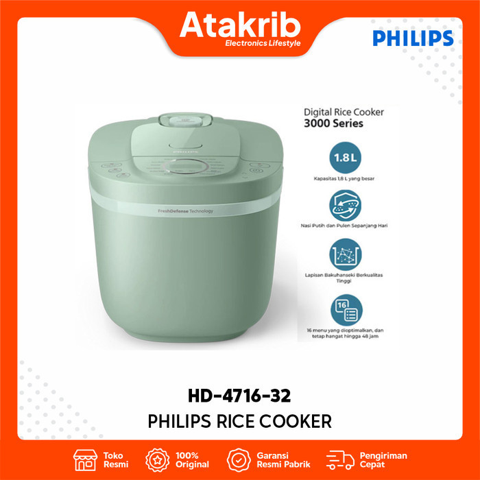 Jual PHILIPS RICE COOKER HD-4716-32 / HD4716/32 Digital Series 1.8 L ...