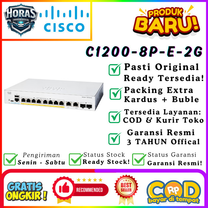 Jual Cisco Catalyst C1200-8P-E-2G 8 Port PoE SFP 120W Managed Switch ...