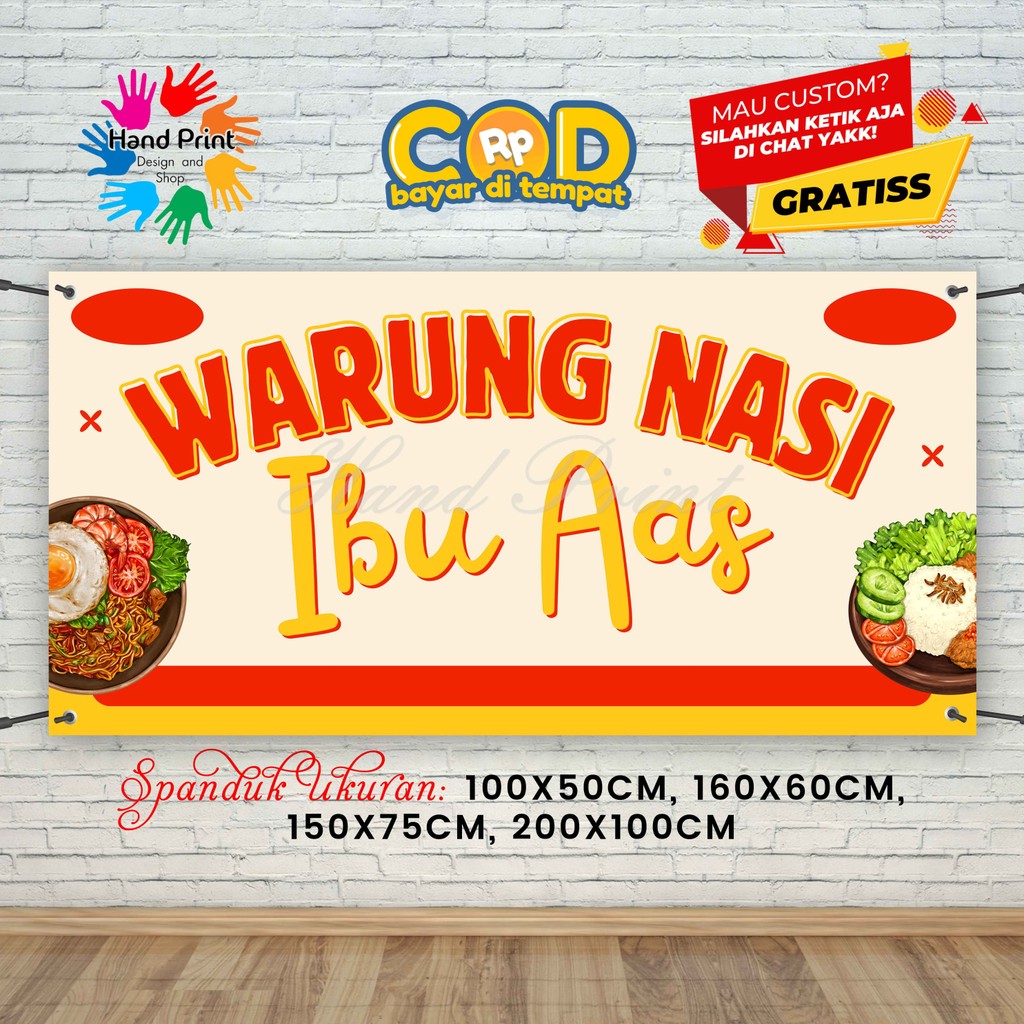 Jual Cetak Spanduk Banner Warung Nasi Putih Merah MMT Spanduk Custom ...