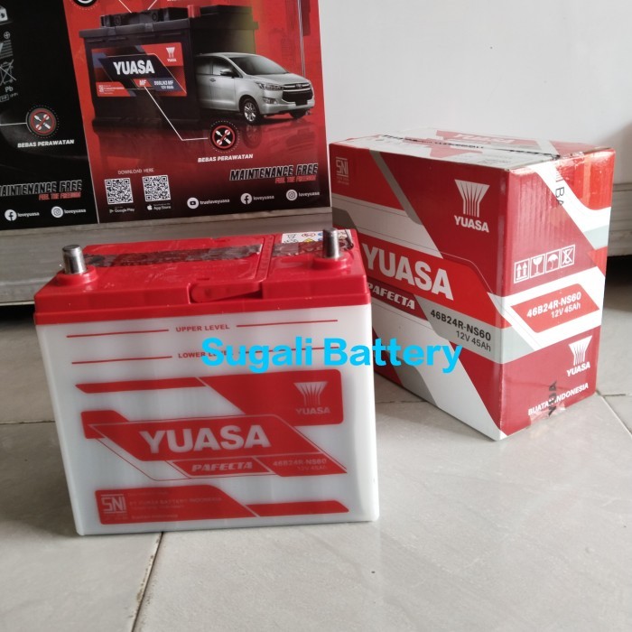 Jual Aki Mobil YUASA NS60 46B24R Accu basah 12V 45Ah Original Yuasa | Shopee Indonesia