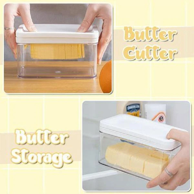 Jual Butter Dish Keeper Tool W/ Sealed Lid Cutter Slicer Easy Cutting ...