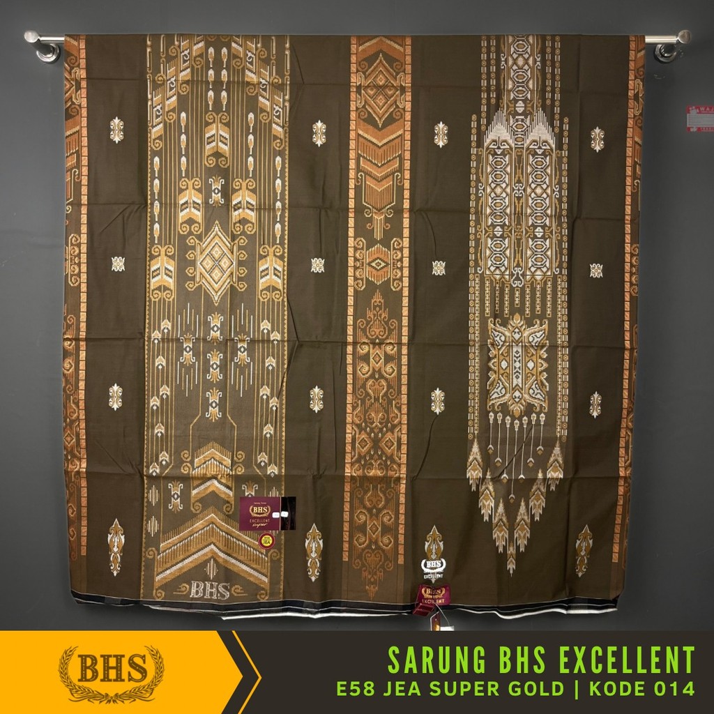 Jual Sarung BHS Excellent Gold Motif E58 JEA Jacquard Full Timbul Bahan ...