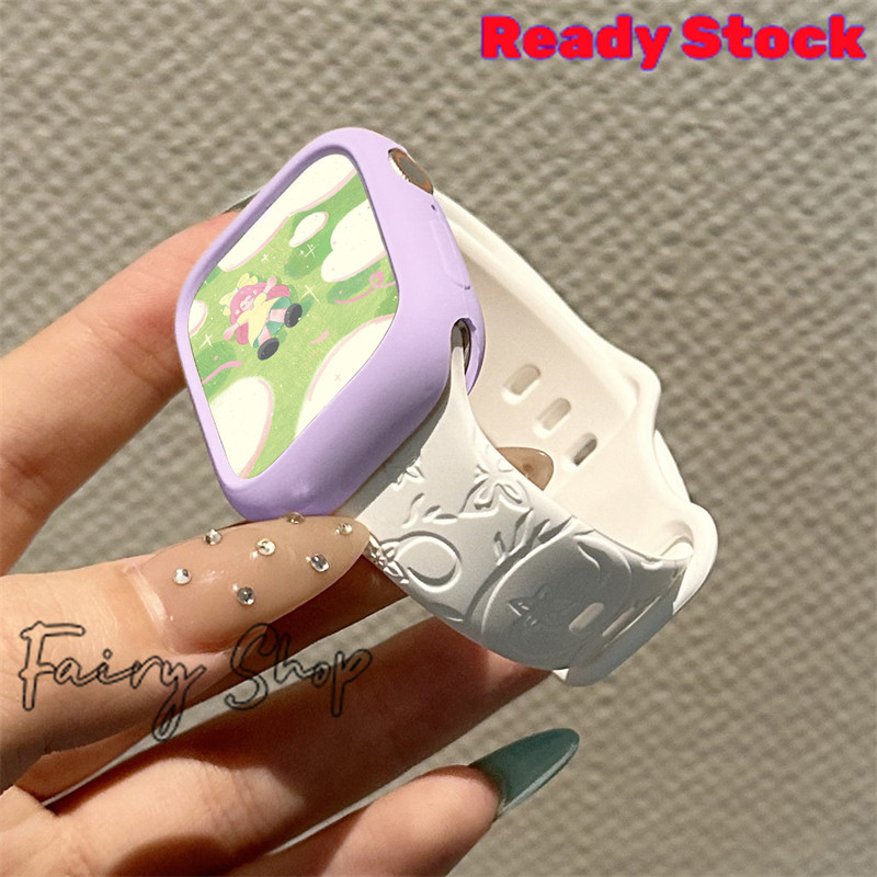 Jual 2 in 1 Star Flower Silicone Strap Candy Case for Smart Watch Ultra 2 Ultra Series 10 9 8 7 ...