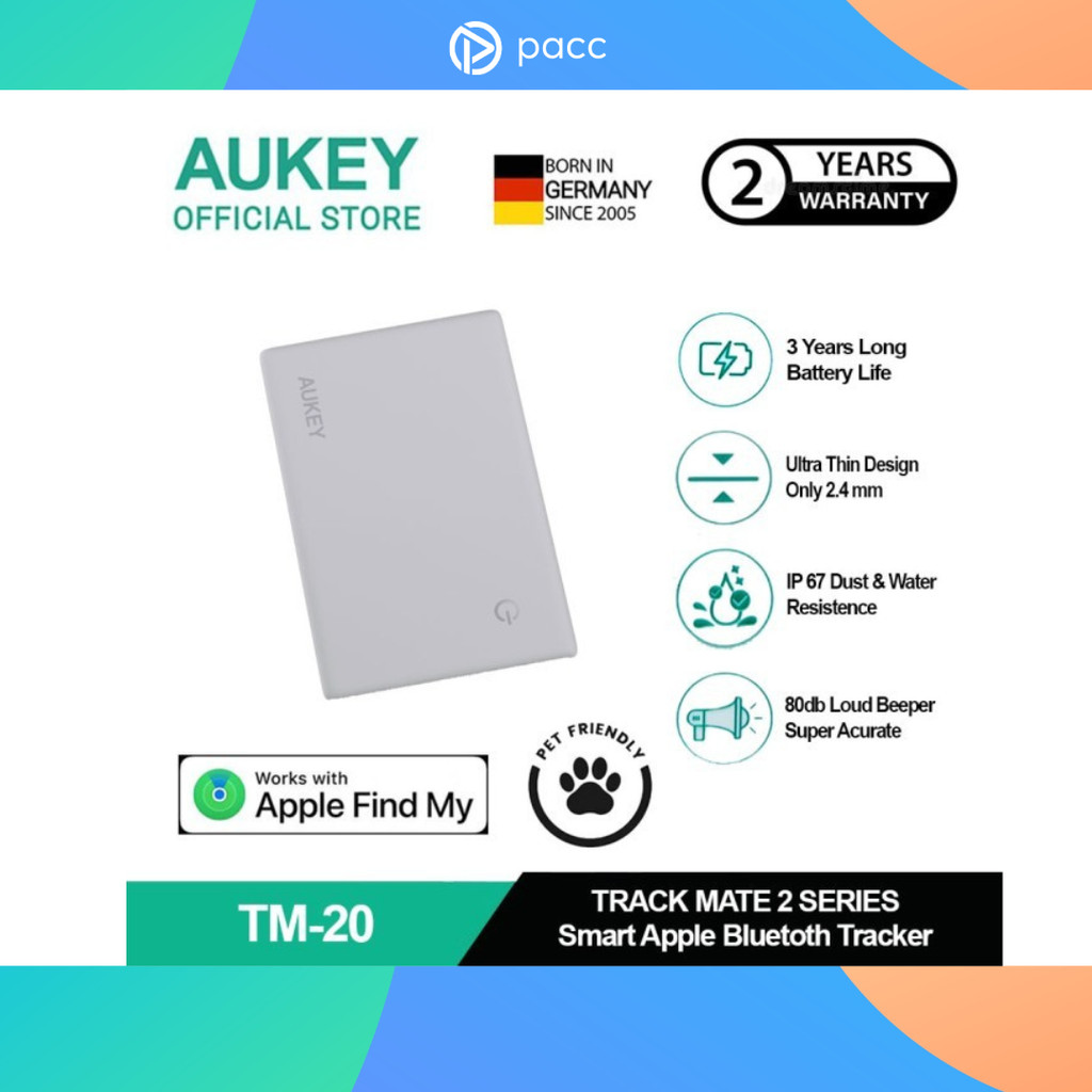 Jual AUKEY Smart Slim AirTag Bluetooth Tracker For Apple Track Mate 2 ...