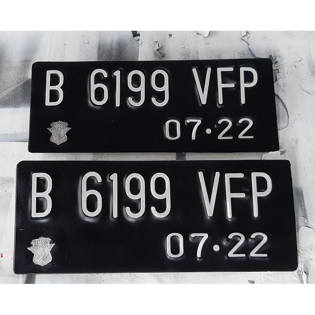 Jual plat motor 1 pcs warna hitam / plat motor / plat nomor motor ...
