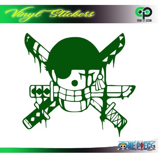 Jual Roronoa Zoro Logo 001 - One Piece Vinyl Sticker (For Laptop ...