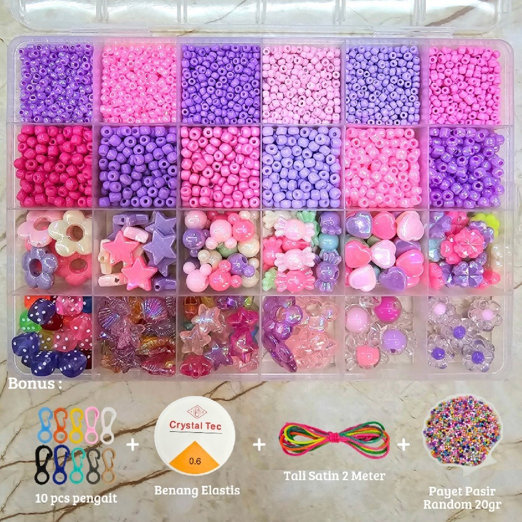 Jual Set Manik Manik Pasir 1 Box - Manik2 Mote Payet Pasir Paket DIY ...