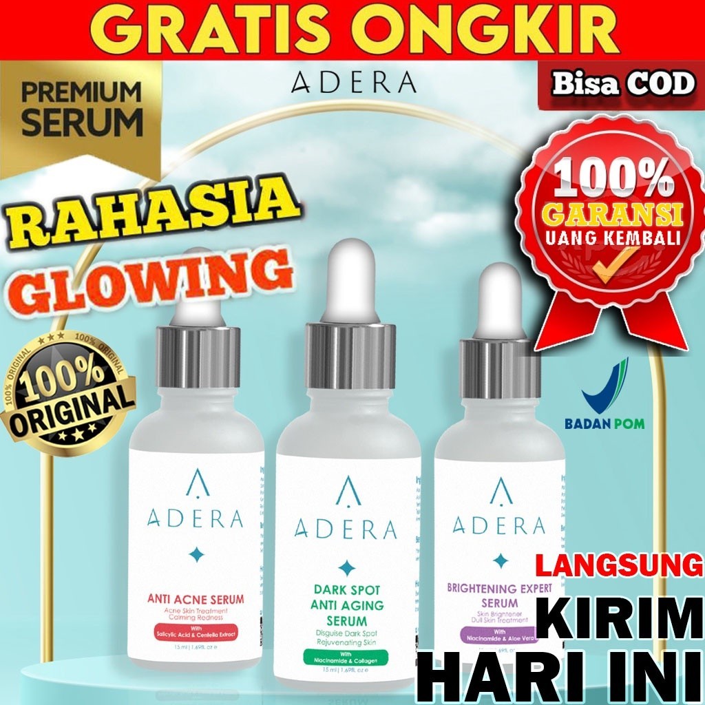 Jual ADERA SERUM ORIGINAL 100% BPOM DARKSPOT | BRIGHTENING | ACNE | Shopee Indonesia