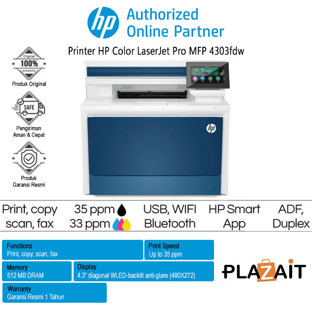 Jual Printer HP Color LaserJet Pro MFP 4303fdw All-in-One | Shopee ...
