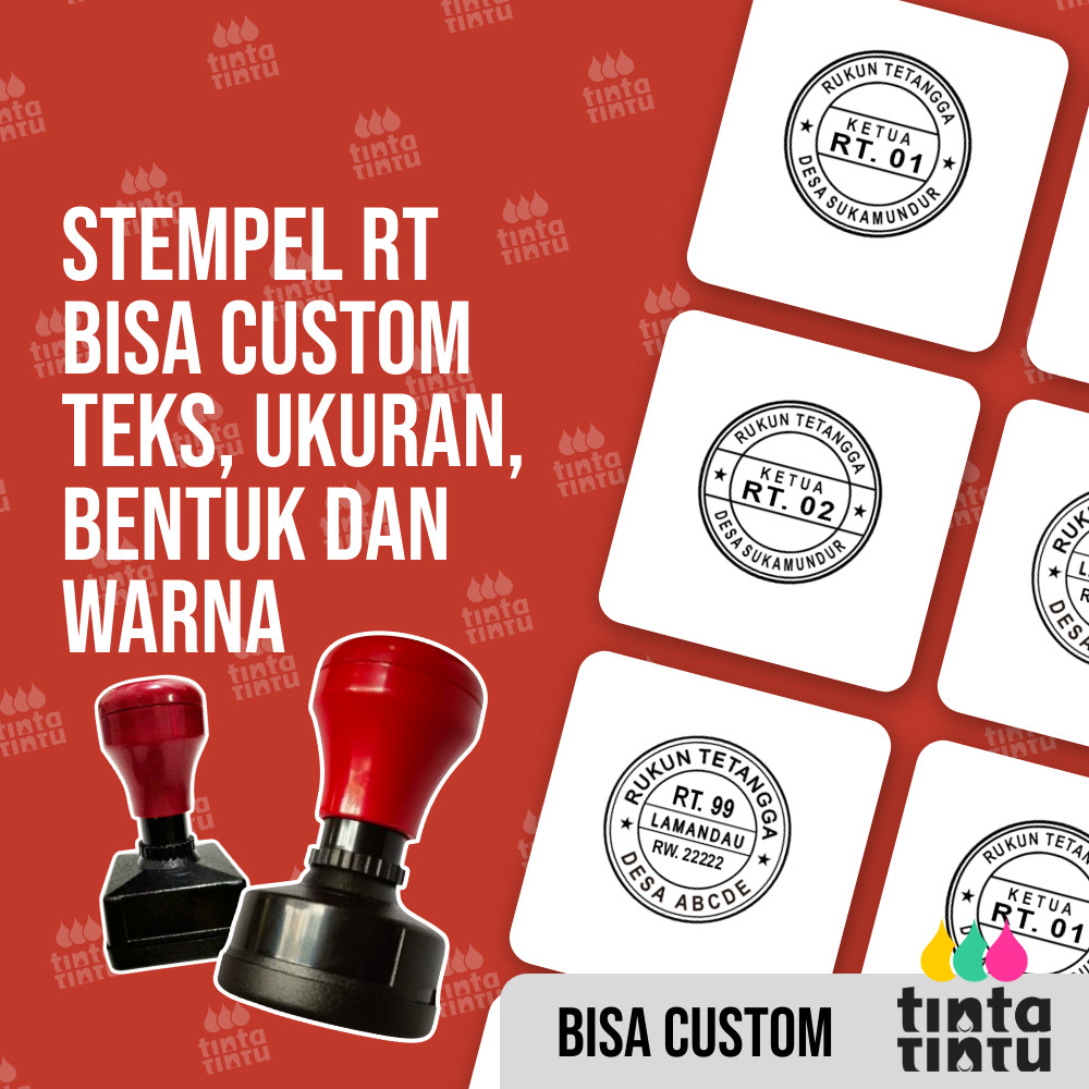 Jual Stempel RT Bisa Custom Teks Ukuran Bentuk dan Warna | Shopee Indonesia