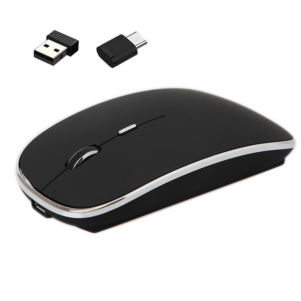 Jual Wireless Mouse Chargeable Portable Silent USB and Type-C Dual Mode ...