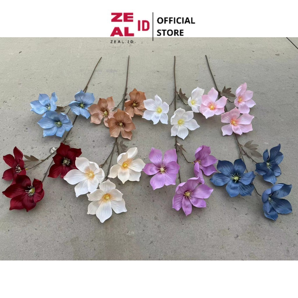 Jual ZEAL-ID - C04 MAGNOLIA 65cm Artificial Bunga Mawar 3 Cabang 3 ...