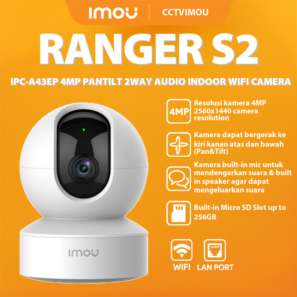 Jual IMOU RANGER S2 IPC-A43EP 4MP PANTILT 2WAY AUDIO INDOOR WIFI CAMERA ...