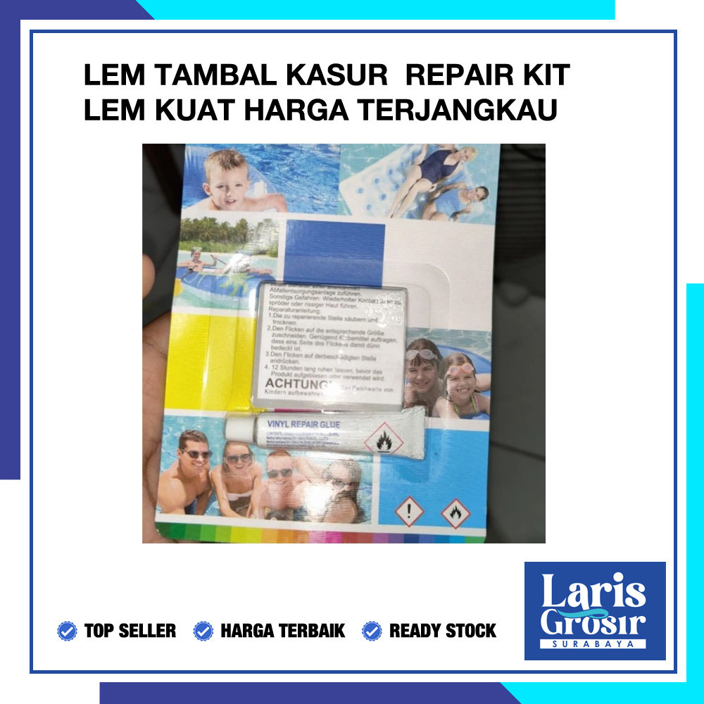 Jual lem tambal kolam renang lem kasur angin lem tempel repair kit ...