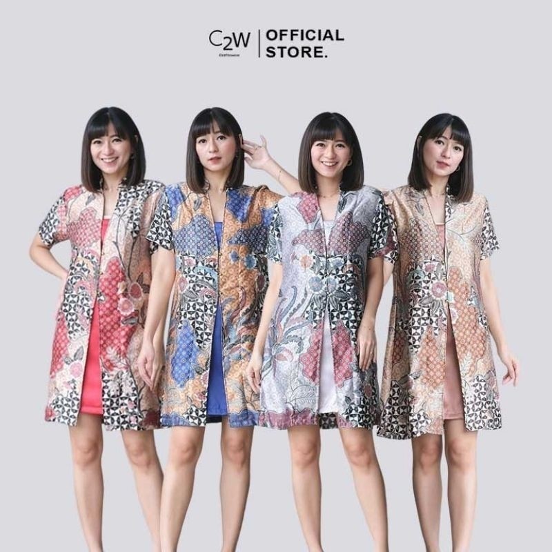 Jual C2W Clothtowear Dress Batik Wanita All Size Satin Women's Clothes 638-SKR | Shopee Indonesia