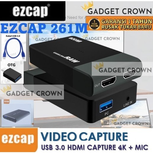 Jual EZCAP 261M USB 3.0 HDMI HD Video Capture Record Stream 4K 4K 120FPS ORIGINAL | Shopee Indonesia