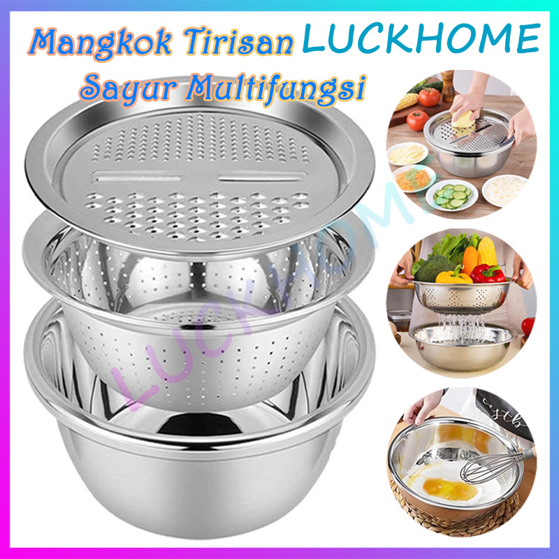 Jual Baskom Parutan Saringan Stainless Serbaguna Parutan Multifungsi ...