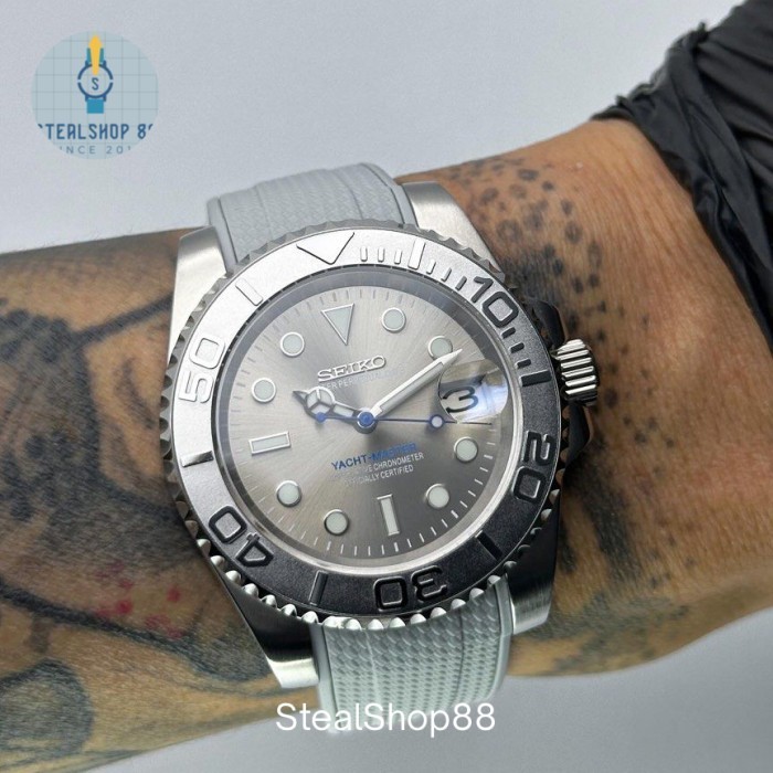 Jual Seiko YachtMaster Rhodium Rubber Style NH35 | Shopee Indonesia